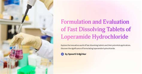 Formulation And Evaluation Of Fast Dissolving Tablets Of Loperamide Hydrochloride