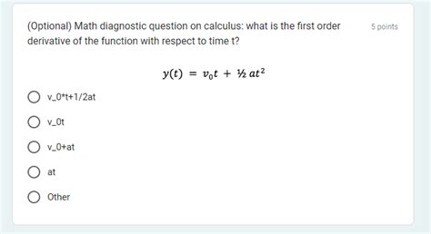 Solved Optional Math Diagnostic Question On Calculus What Chegg