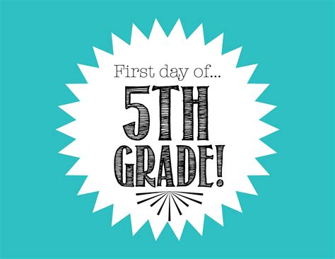 First Day Of 5th Grade Free Printable First Day Of 2nd Grade Printable Templates Free