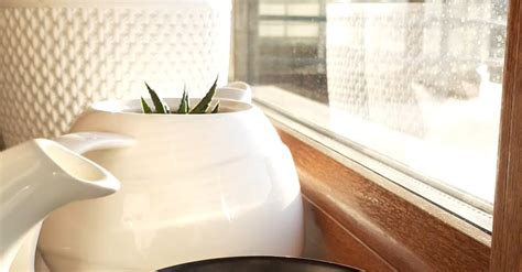 실내 검은 컵 고요한 나무 녹지 달래는 도기 도자기 따뜻한 따뜻한 음료 따뜻한 음색 뜨거운 차 머그 미니멀리스트 밝은 방 붓는 빈티지