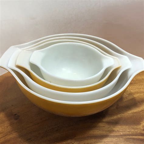 Butterfly Gold Cinderella Pyrex Bowl Set Etsy