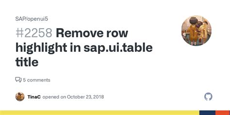 Remove Row Highlight In Sapuitable Title · Issue 2258 · Sapopenui5 · Github