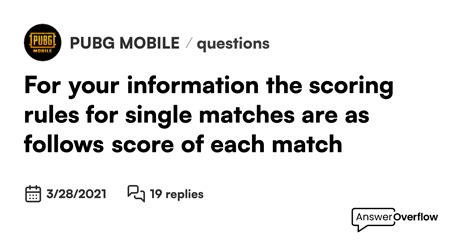 For Your Information The Scoring Rules For Single Matches Are As Follows Score Of Each Match