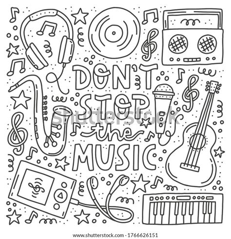 Vector Dont Stop Music Hand Lettering Stock Vector Royalty Free Shutterstock