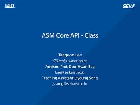 Asm Core Api Class Pptx