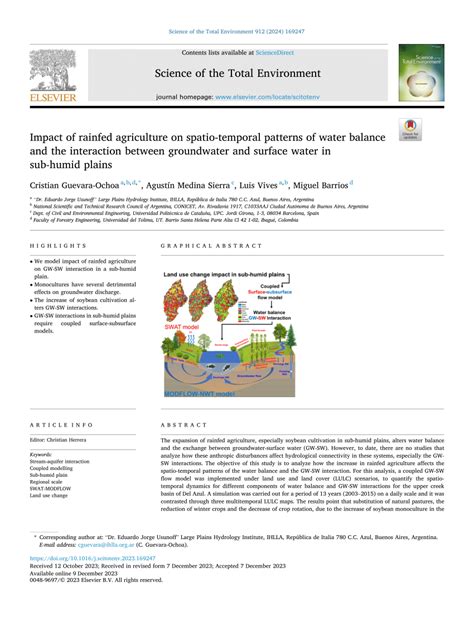 Pdf Impact Of Rainfed Agriculture On Spatio Temporal Patterns Of