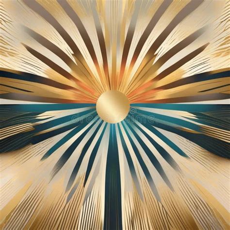 Colorful Abstract Design With Golden Rays Emanating From A Center Point Creating A Vibrant And