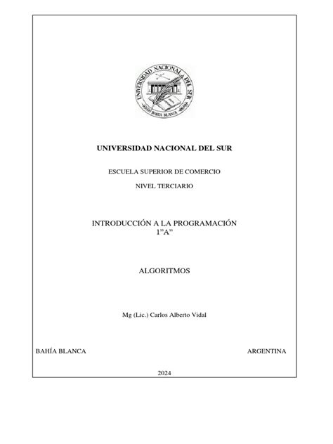 Teoria Algoritmos 2024 Completo Pdf Lenguaje De Programación Algoritmos