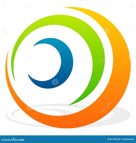 Spiral Element With Concentric Circles Abstract Decorative Elem Stock Vector Illustration Of