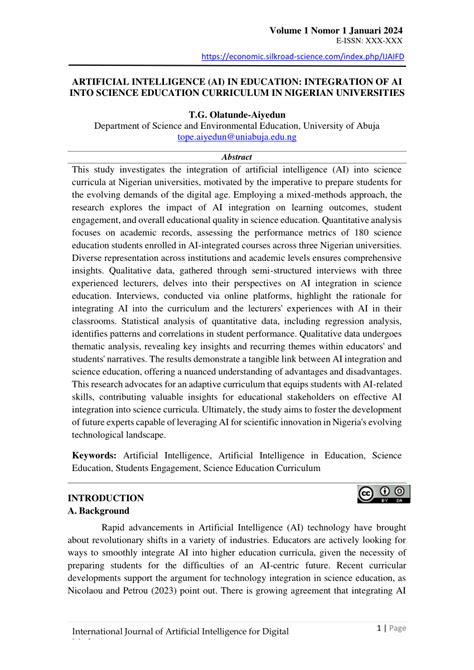 Pdf Artificial Intelligence Ai In Education Integration Of Ai Into
