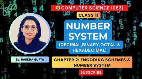 Cbse Computer Science083 Number System Decimal Binary Octal