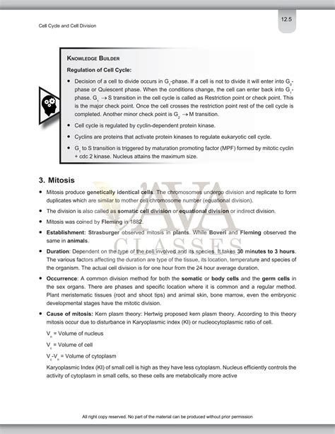 Cell Cycle And Cell Division Class Important Notes For NEET Biology Pdf PDF