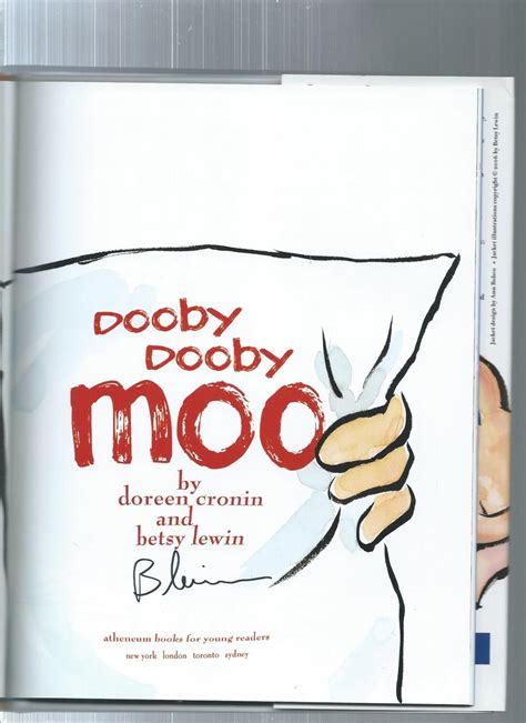 Dooby Dooby Moo By Cronin Doreen Illustby Betsy Lewin As New