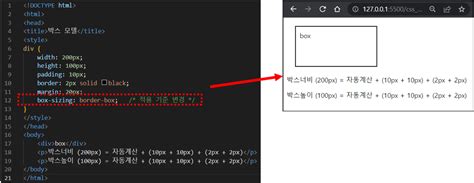 Css 박스 모델 구성 요소 및 Box Sizing 속성