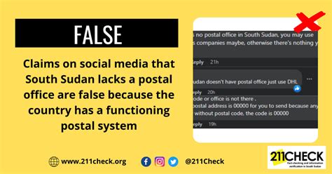 Fact Check South Sudan Does Have A Postal Office 211check