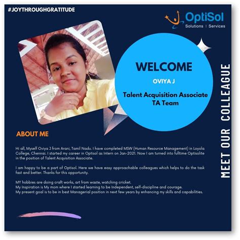 Optisol Business Solutions On Linkedin Welcomeonboard Optisolteam