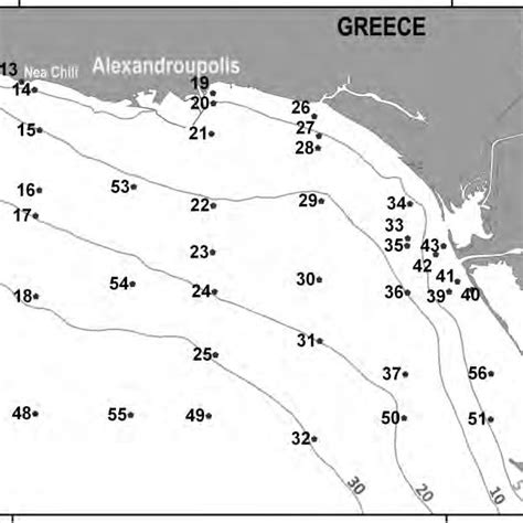 Sampling Sites For The Seabed Sediments Download Scientific Diagram