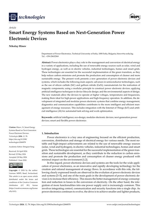 PDF Smart Energy Systems Based On Next Generation Power Electronic Devices