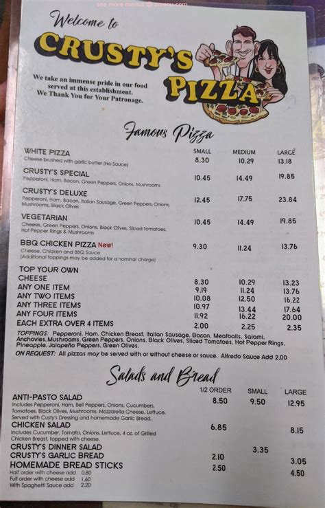 Online Menu Of Crustys Pizza Restaurant Camp Verde Arizona 86322 Zmenu