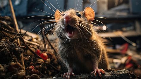Premium Ai Image Dirty Mouse In Trash A Reminder Of The Dangers Of