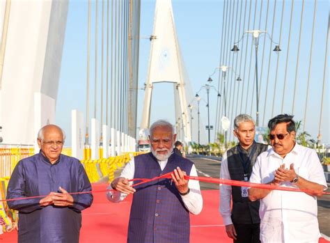 Sudarshan Setu Opening Length Location Construction Photos