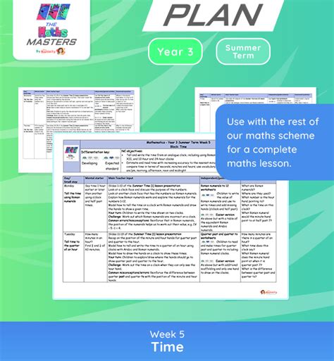 Year 3 Time Lesson Plan Summer Block 3 Week 5 Year 3 Time Planning