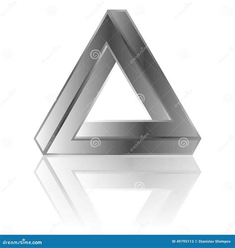 Impossible Triangle Optical Illusion Triangular Shape 3d Abstract Figure For Modern Design