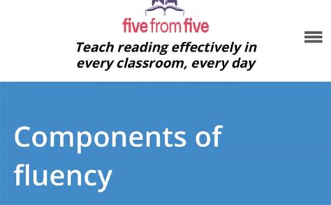 Five From Five What Are The Components Of Fluency
