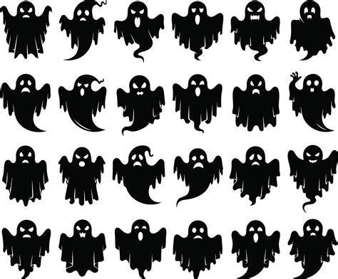 A Collection Of Various Spooky Ghost Illustrations With Different