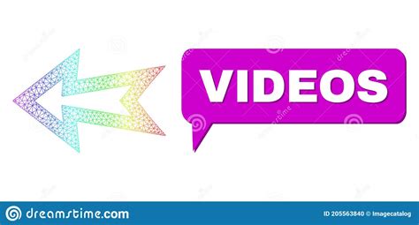 Spectral Network Gradient Arrow Left Icon And Videos Conversation Bubble With Shadow Stock