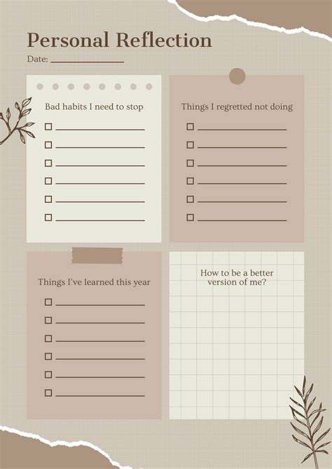 Printable Daily Reflection Journal Template