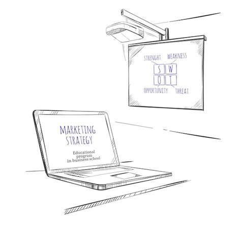 스케치 비즈니스 교육 템플릿 무료 벡터