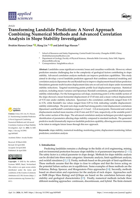 Pdf Transforming Landslide Prediction A Novel Approach Combining Numerical Methods And