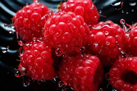 Raspberry Dream Juicy Red Ecstasy Premium Ai Generated Image