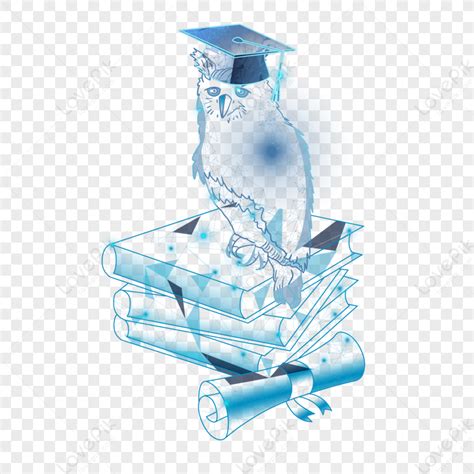 낮은 폴리 와이어 프레임 일러스트 온라인 교육 블루 라인 학사모푸른모으다 Png 일러스트 무료 다운로드 Lovepik