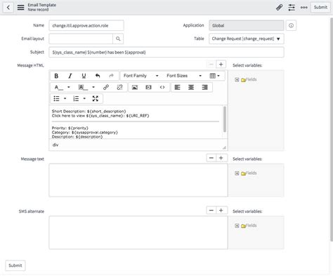 Servicenow Email Template Create An Email Template Williamson