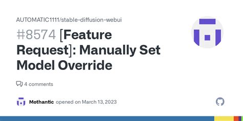 Feature Request Manually Set Model Override · Issue 8574