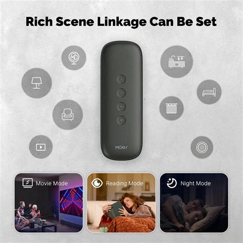 Tuya Zigbee Smart Scene Switch 4button Portable Wireless Lighweight Design 12 Scenario Remote