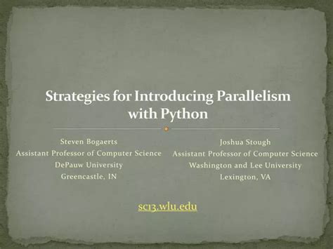 Ppt Strategies For Introducing Parallelism With Python Powerpoint Presentation Id