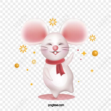 귀여운 새해 작은 마우스 조디악 마스코트징지 엔배너 Png 일러스트 무료 다운로드 Lovepik