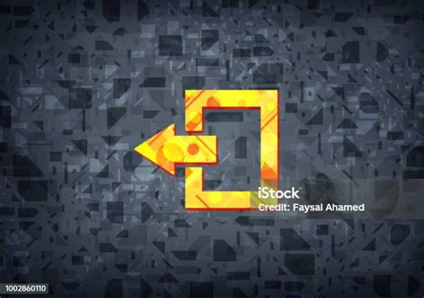 Logout Icon Black Background Stock Illustration Download Image Now Backgrounds Black Color