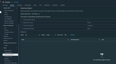 Vsan Virtual Object No Longer Displaying A Specified Parameter Was