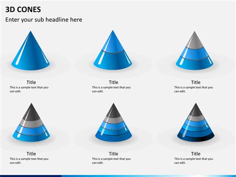 D Cones For PowerPoint PPT Slides