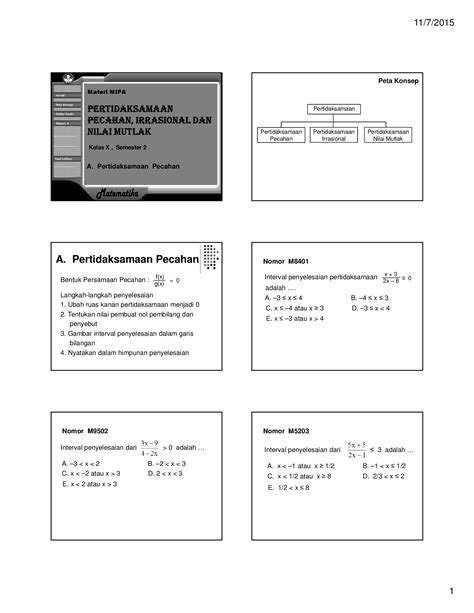 pdf pertidaksamaan pertidaksamaan pecahan irrasional dan · pdf