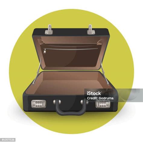 오픈 서류 가방 또는 가방으로 지퍼 벡터 일러스트 레이 션에 주머니 안에 번호 자물쇠에 대한 스톡 벡터 아트 및 기타 이미지 번호 자물쇠 서류 가방 여행 가방