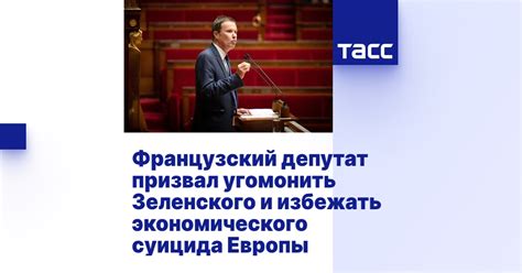 Французский депутат призвал угомонить Зеленского и избежать экономического суицида Европы