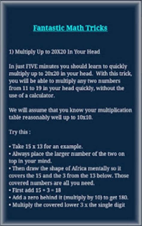 Math Tricks Apk Per Android Download