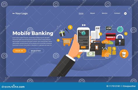 Mock Up Design Website Flat Design Concept Digital Marketing Mo Stock Vector Illustration Of