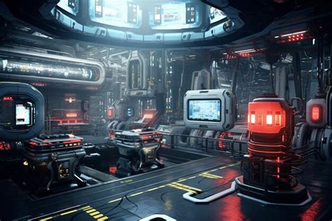 Premium Ai Image Futuristic Computer Gaming Setup Pc High