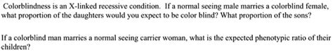 colorblindness is an x linked recessive condition i a normal seeing